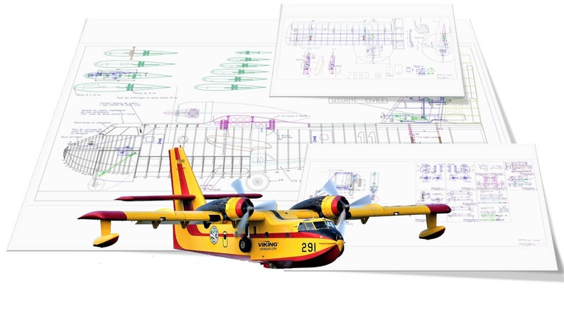 Aircraft RC Plane Model Canadair CL215 Digital Plans DXF - Etsy