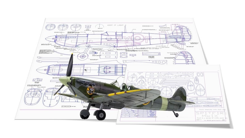 Aircraft RC Plane Model Spitfire MK9 Digital Plans PDF + DXF - Etsy