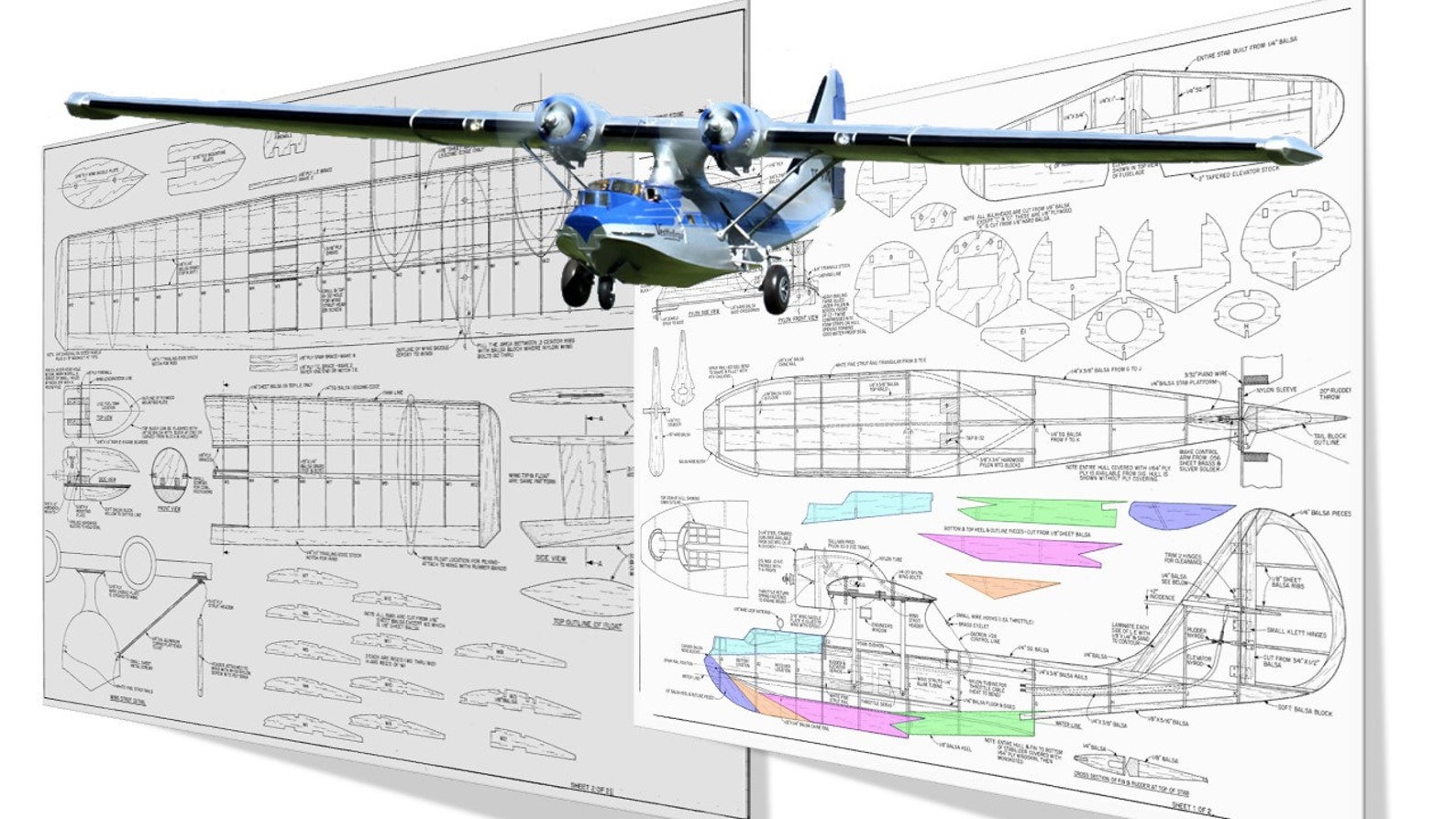 Aircraft RC Plane Model PBY-2 Catalina Digital Plans / Pdf + Dxf - Etsy