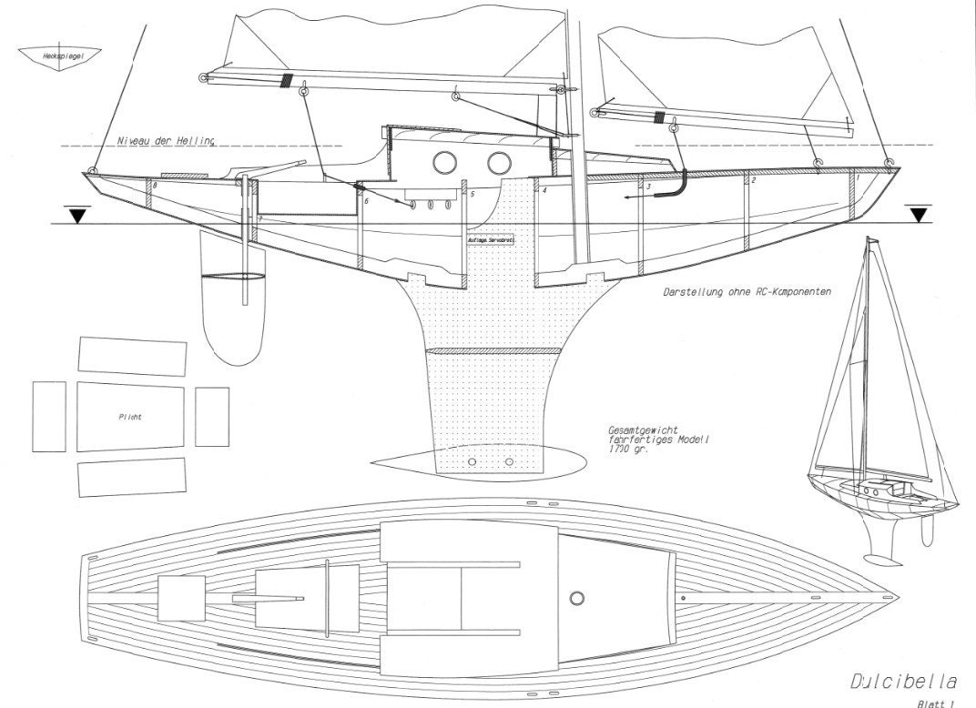 RC Sailboat Wooden Model Tutsbella Digital Plans PDF Files 1/20 Scale ...