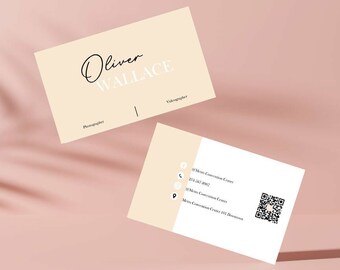 Printable Business Card Template With QR Code, Ready for Instant ...