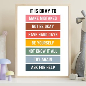 Its Ok Not to Be Ok, Positive Affirmations for Kids, Classroom Art ...