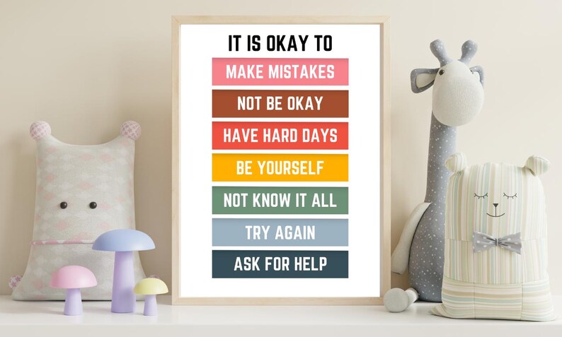 Its Ok Not to Be Ok, Positive Affirmations for Kids, Classroom Art ...
