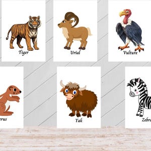 26 Printable Animal Alphabet Flashcards, Montessori Flash Cards ...