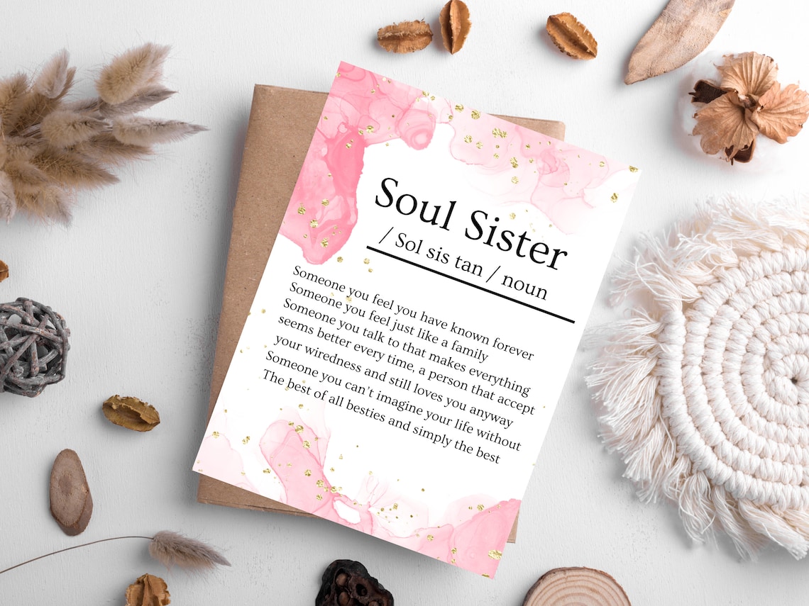 Soul Sister Definition Birthday Card, Best Friend Birthday Card ...