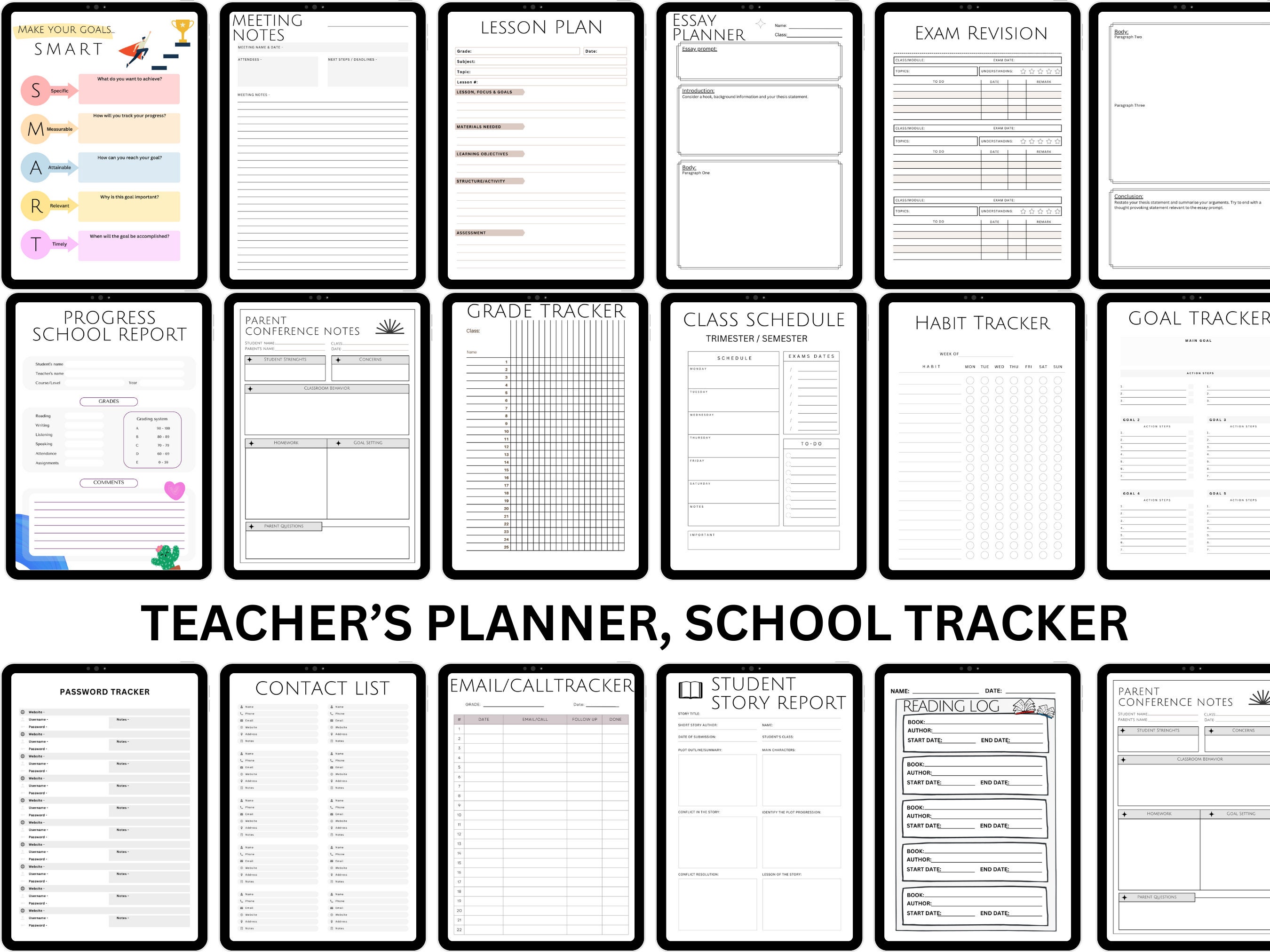 Printable Teacher Planner, 2024 Teacher Planner, Academic Planner ...