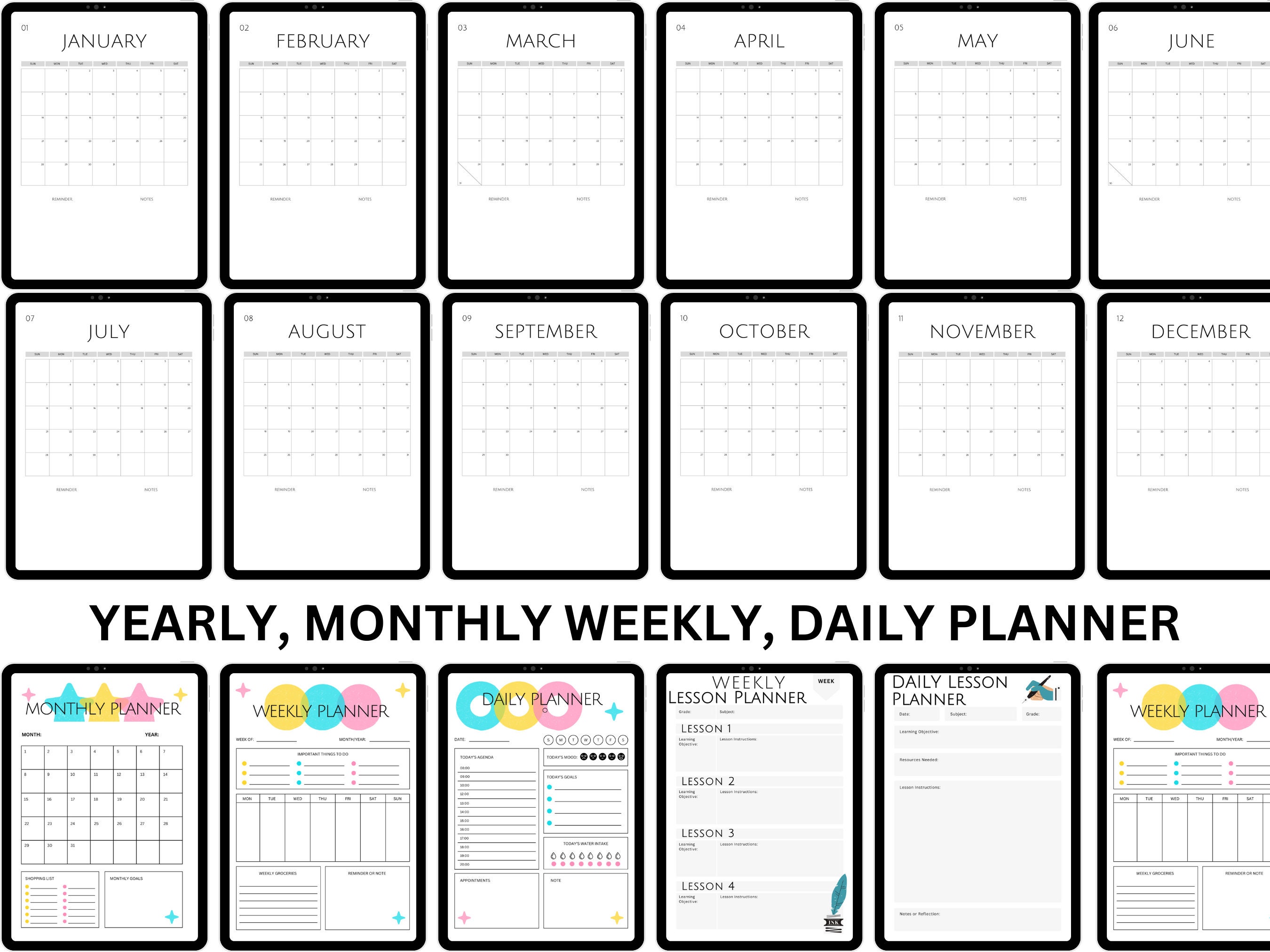 Printable Teacher Planner, 2024 Teacher Planner, Academic Planner ...