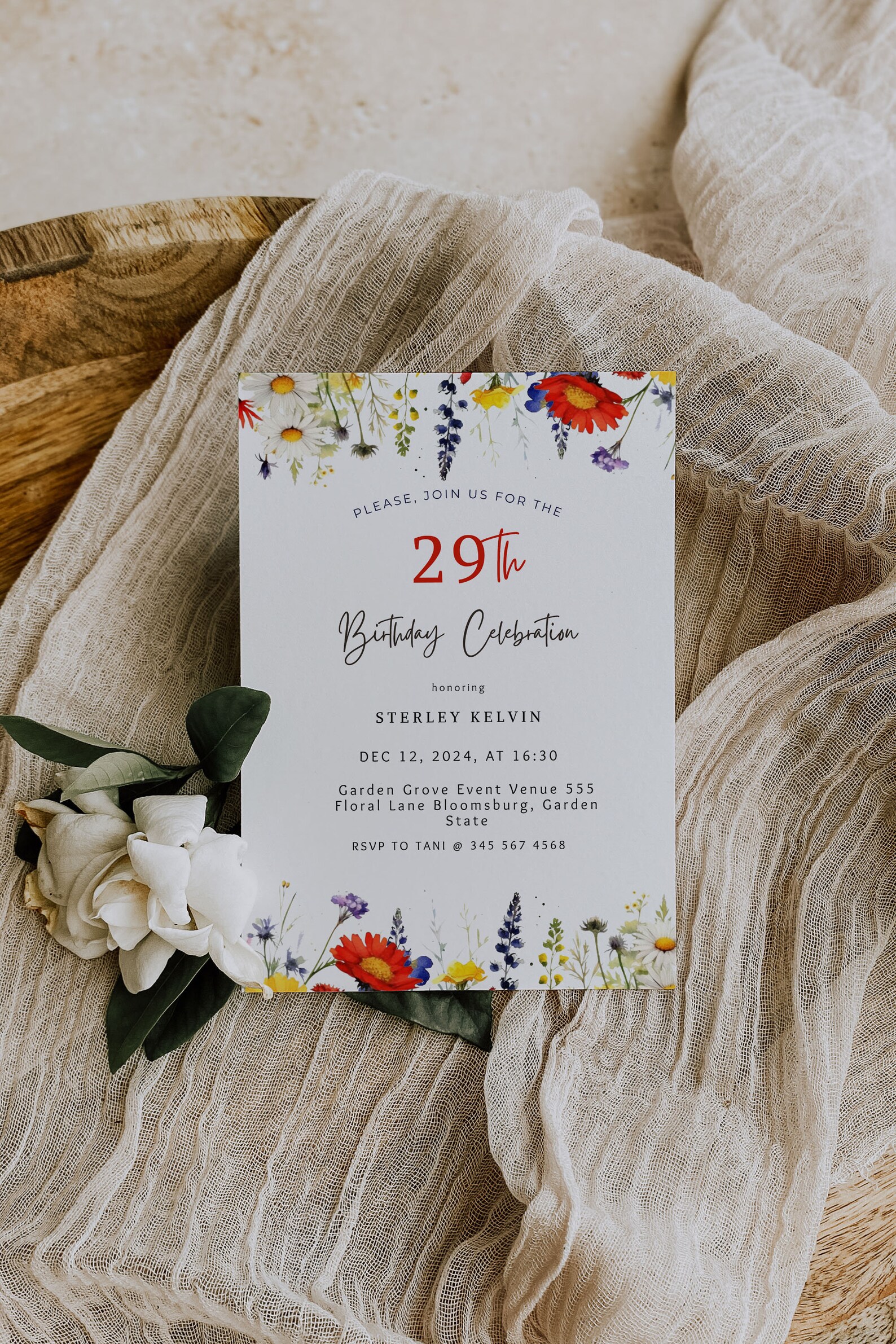 Editable 29th Birthday Invitation Digital Template, Adult Invites, 29th ...