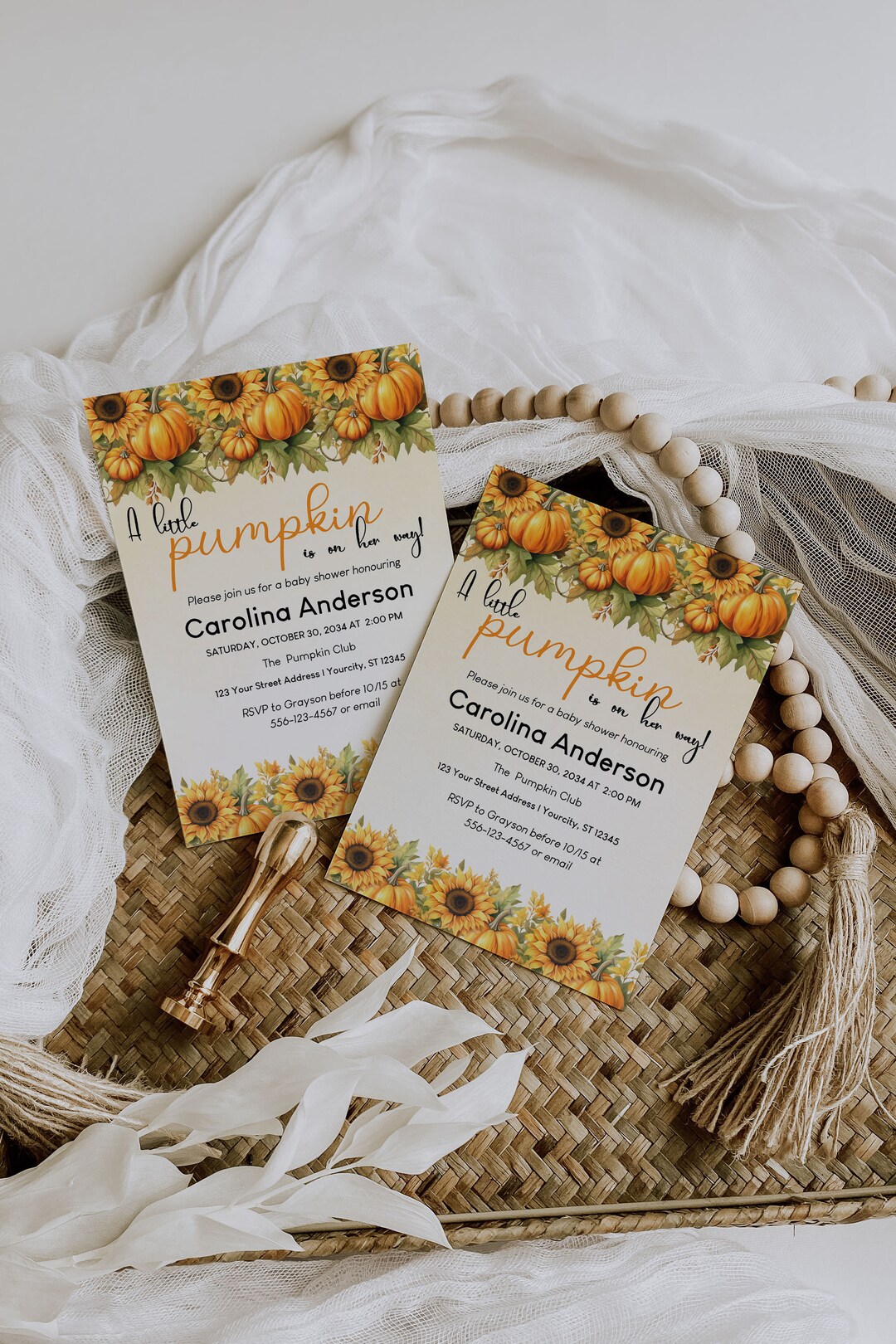 A Little Pumpkin Baby Shower Invites, Pumpkin Baby Shower Decoration ...