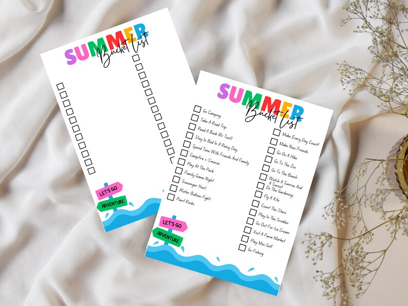 Summer Bucket List, Printable Summer Bucket List, Summer Activities ...