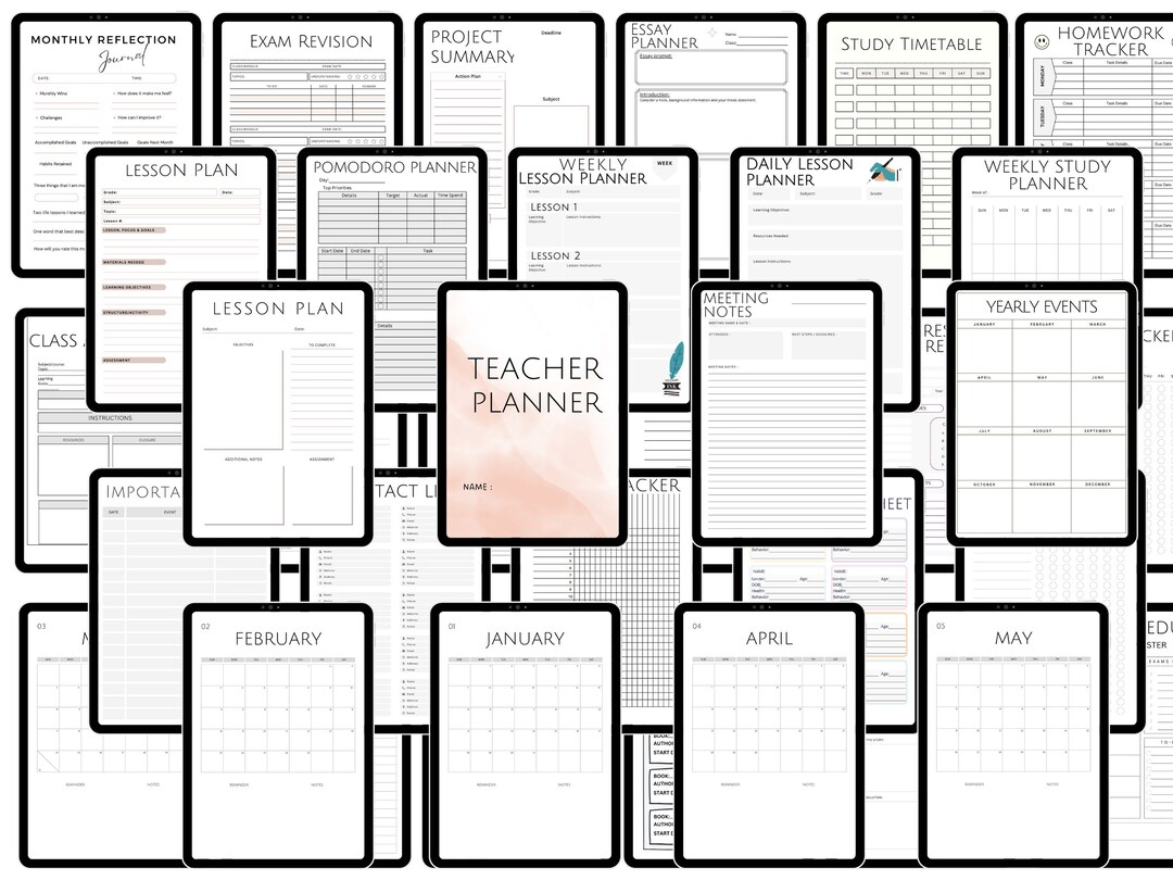 Printable Teacher Planner, 2024 Teacher Planner, Academic Planner ...