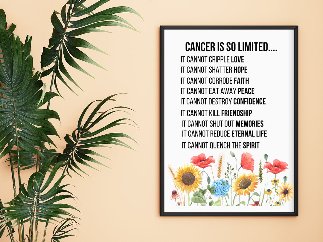 Cancer is so Limited Wall Art, Cancer Quote Wall Art, Printable Cancer ...