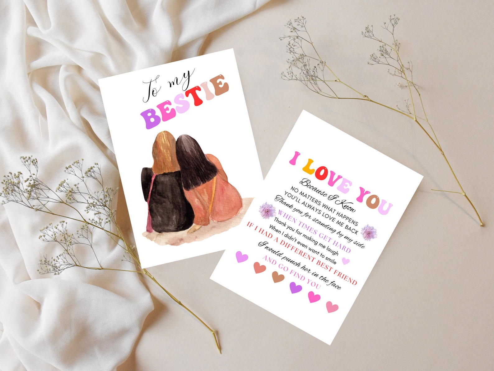 Letter to My Bestie Printable Card, Bestie Friendship Card, Bestie ...