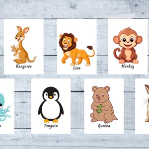26 Printable Animal Alphabet Flashcards, Montessori Flash Cards ...