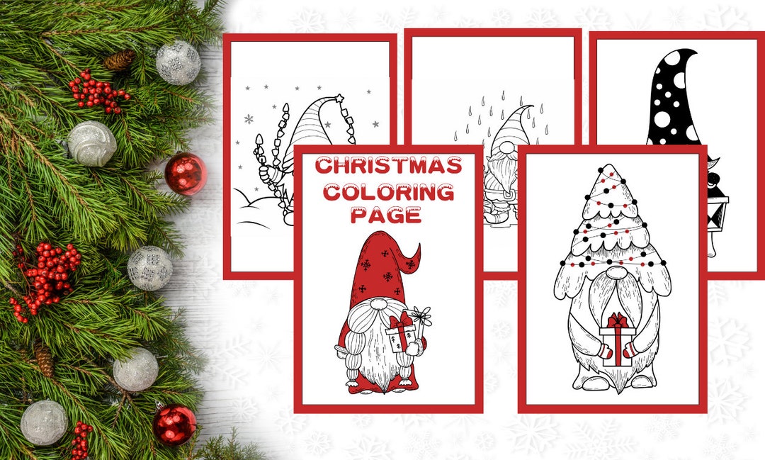 20 Christmas Gnomes Coloring Pages, Christmas Coloring Pages, Christmas ...