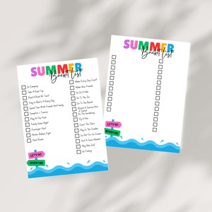 Summer Bucket List, Printable Summer Bucket List, Summer Activities ...