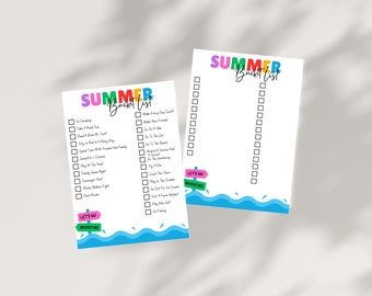 Summer Bucket List Printable, Summer Break Bucket List, Summer ...