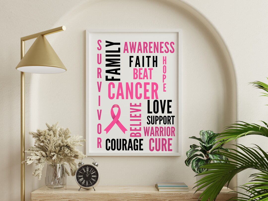 Cancer Awareness Wall Art, Printable Cancer Awareness Wall Art, Cancer ...