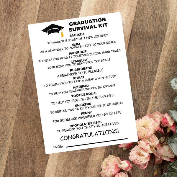 High School Survival Kit Printable - Etsy