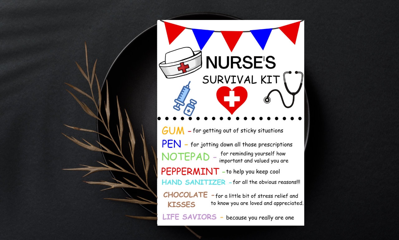 Printable Nurse Survival Kit, Nurse Gift, School Nurse Survival Kit ...