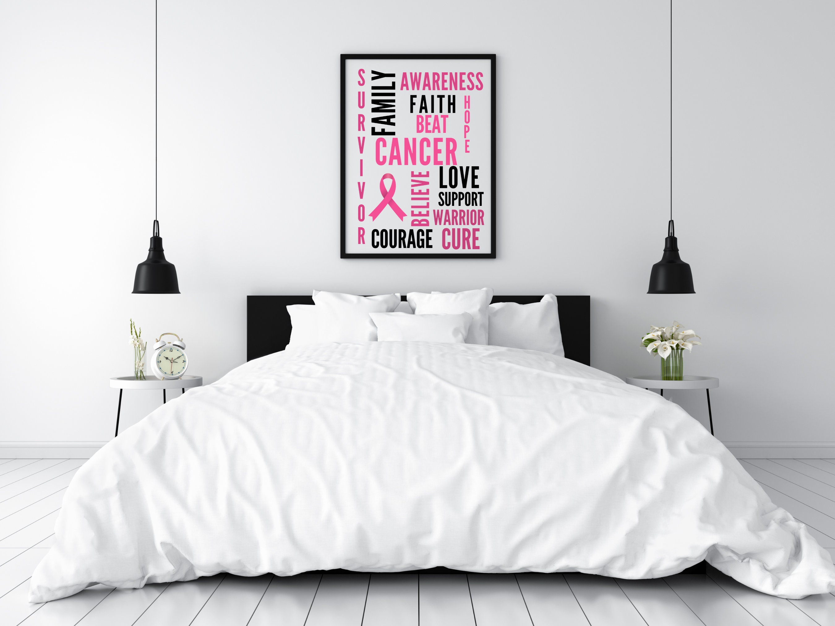Cancer Awareness Wall Art, Printable Cancer Awareness Wall Art, Cancer ...