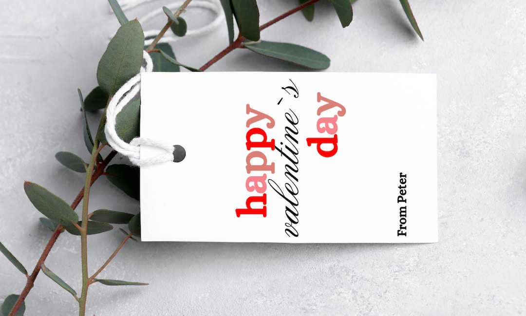 Happy Valentines Day Gift Tag, Printable, Valentines Day Gift Tag ...