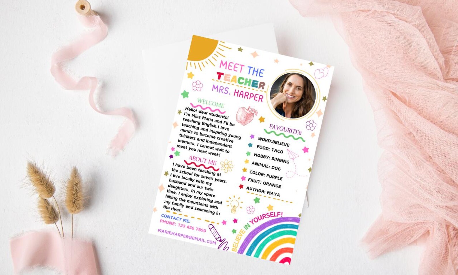 Meet the Teacher Template,meet the Teacher Kindergarten Letter, Meet ...