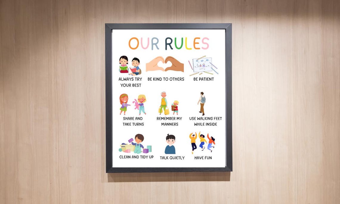 Simple Class Rules for Preschool and Daycare,printable Classroom Decor ...