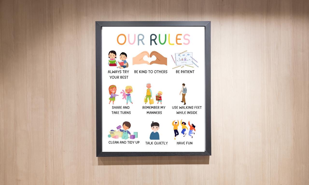 Simple Class Rules for Preschool and Daycare,printable Classroom Decor ...