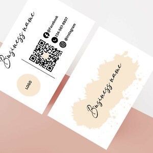 Printable Business Card Template With QR Code, Ready for Instant ...