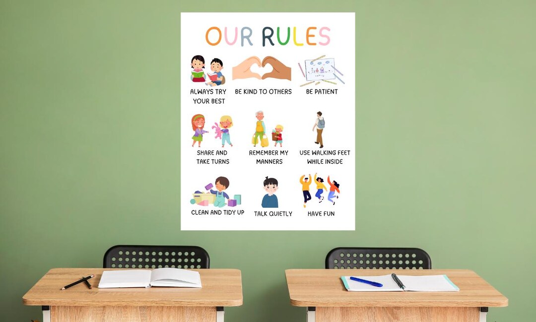 Simple Class Rules for Preschool and Daycare,printable Classroom Decor ...