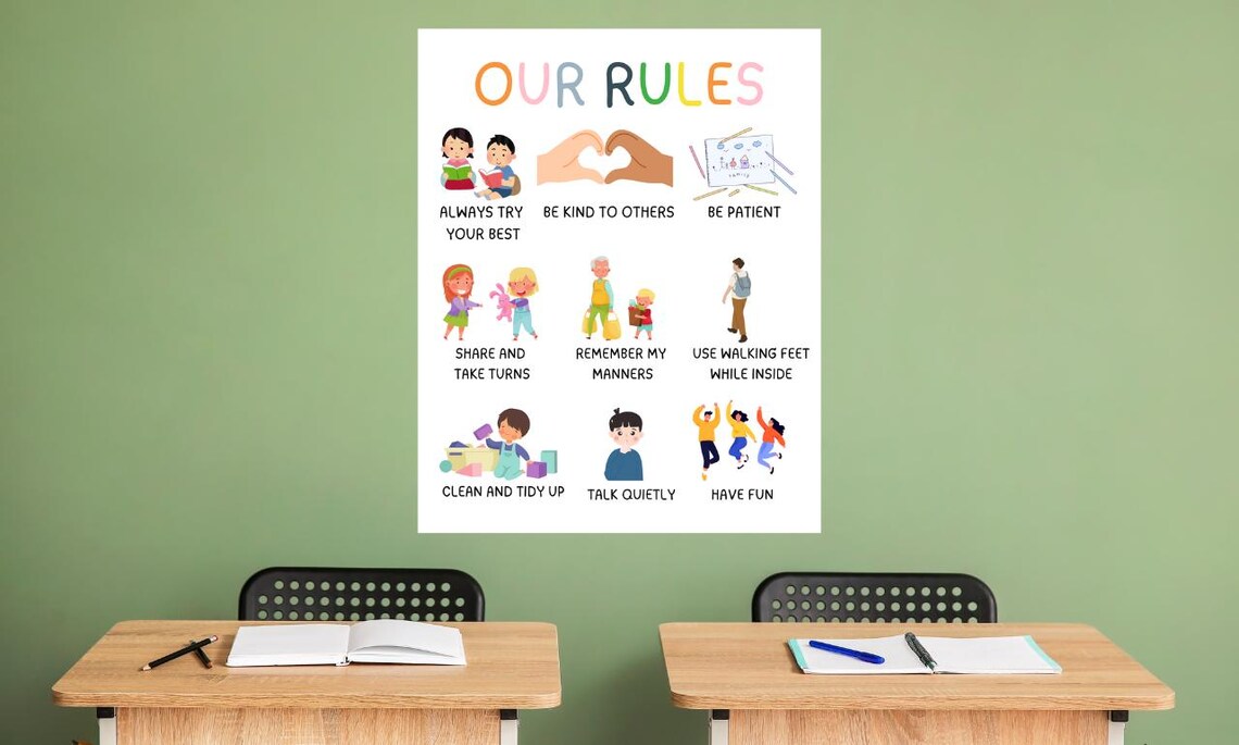 Simple Class Rules for Preschool and Daycare,printable Classroom Decor ...