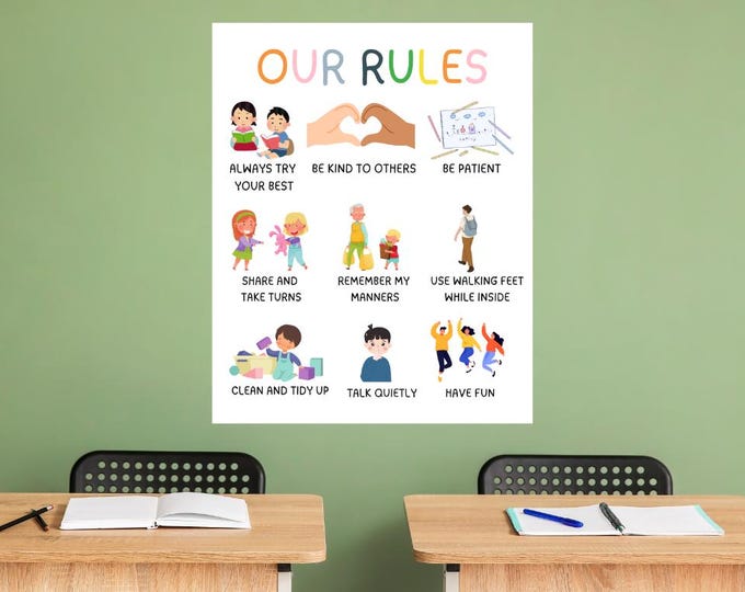 Bee Themed Classroom Rules Posters Printable - Class Rules for ...