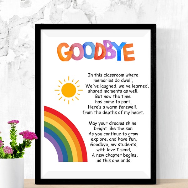Goodbye Letter From Class - Etsy