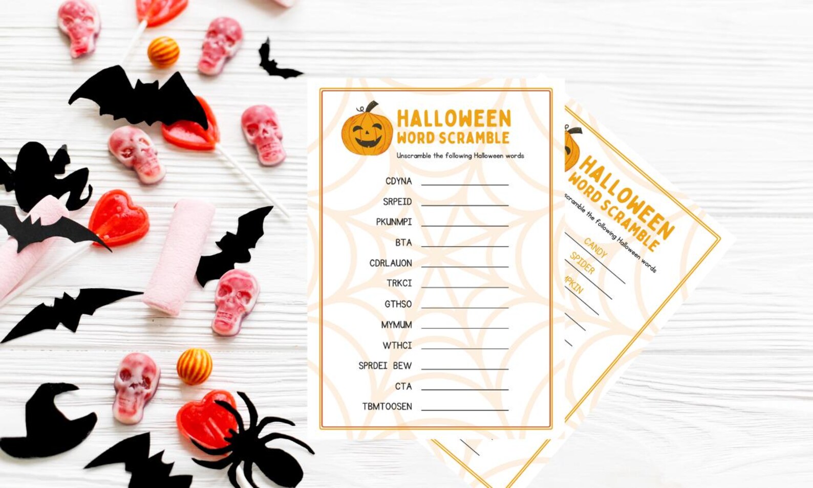Halloween Word Scramble, Halloween Activity for Kids and Adults ...