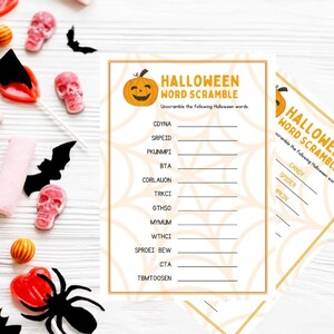 Halloween Word Scramble, Halloween Activity for Kids and Adults ...