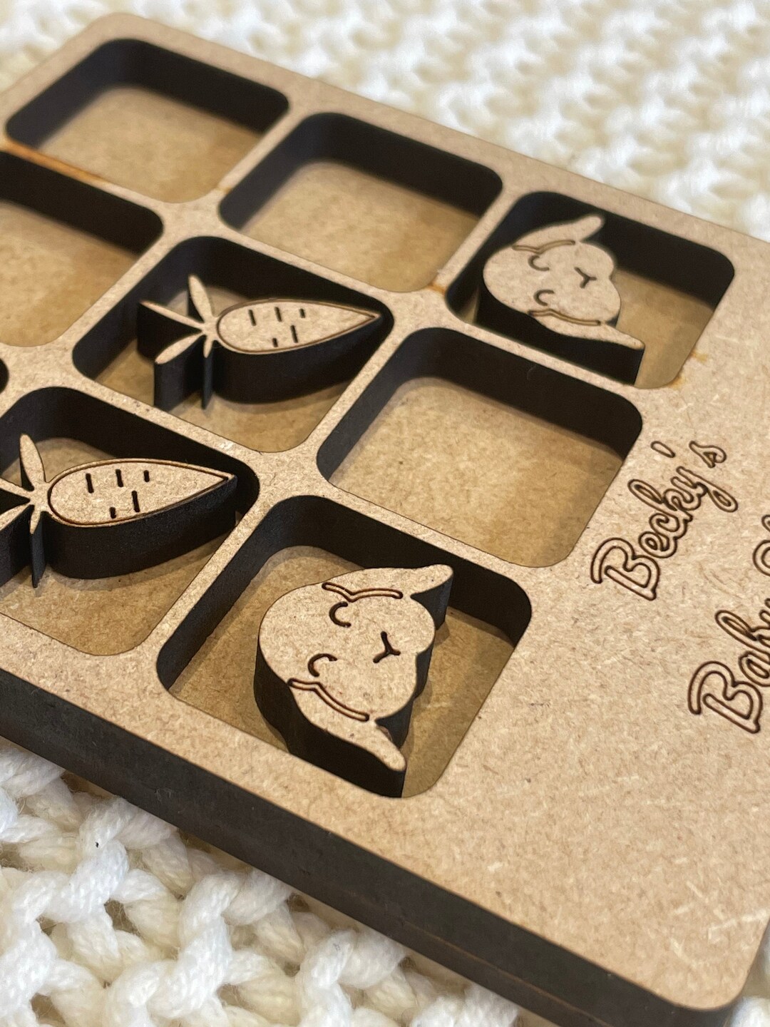 Bunny Rabbit Tic Tac Toe Game | Easter Gift | Wood Anniversary Present ...