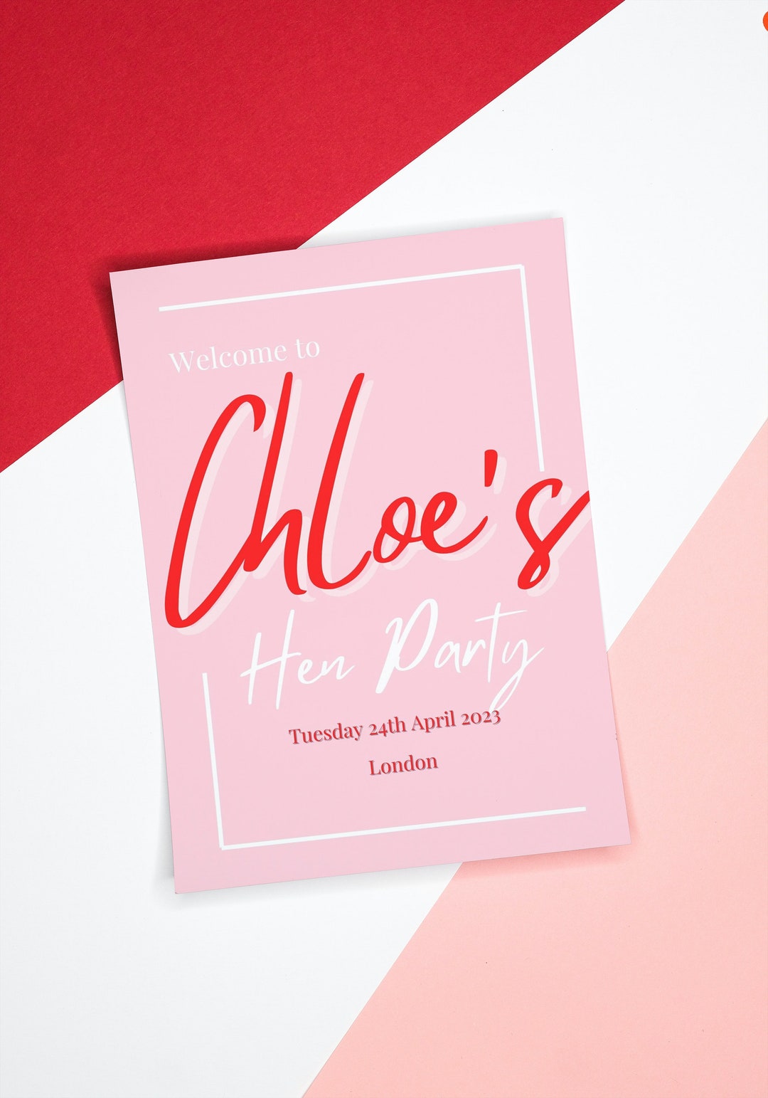 Hen Party Welcome Sign, Bachelorette Sign, Simple Bridal Welcome Sign ...