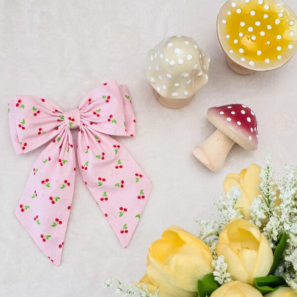 Cherry Hair Bow - Etsy
