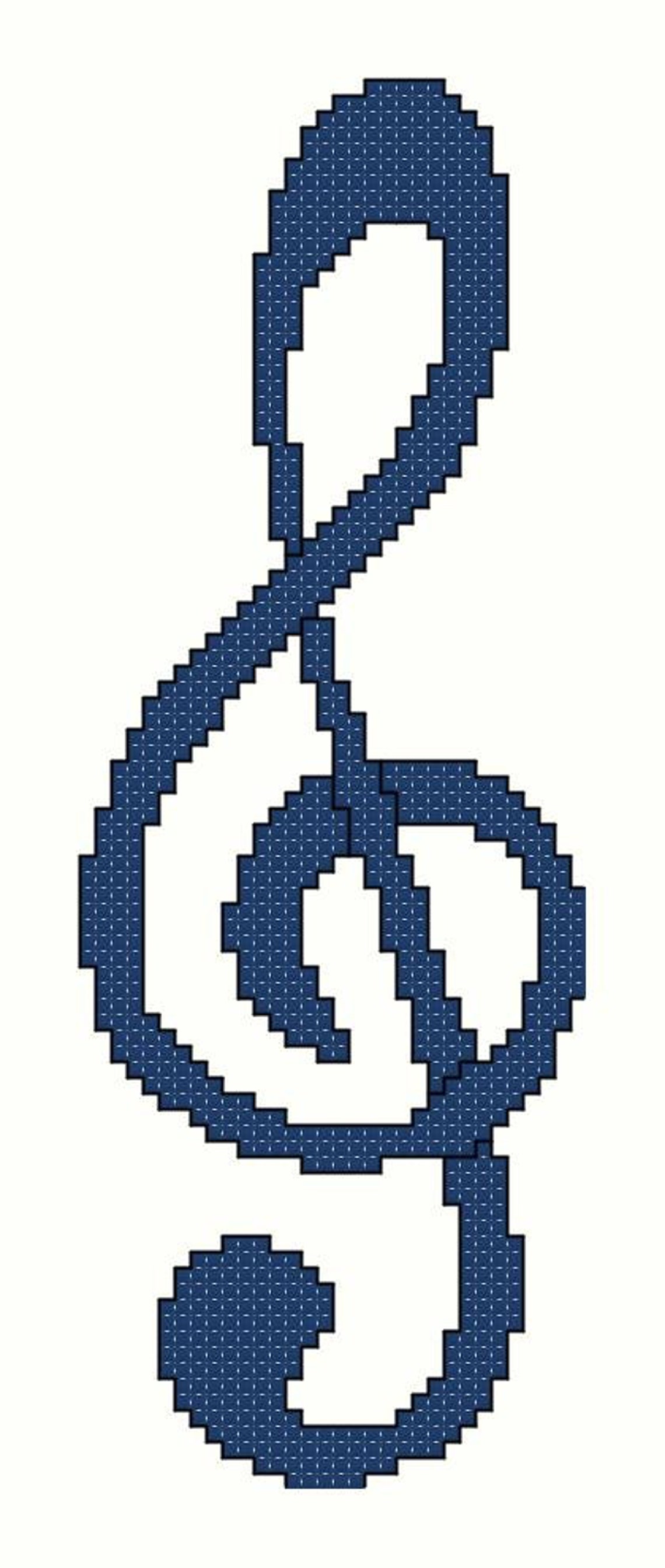 Treble Clef Cross Stitch Pattern - Instant Download - X Stitch Pattern ...