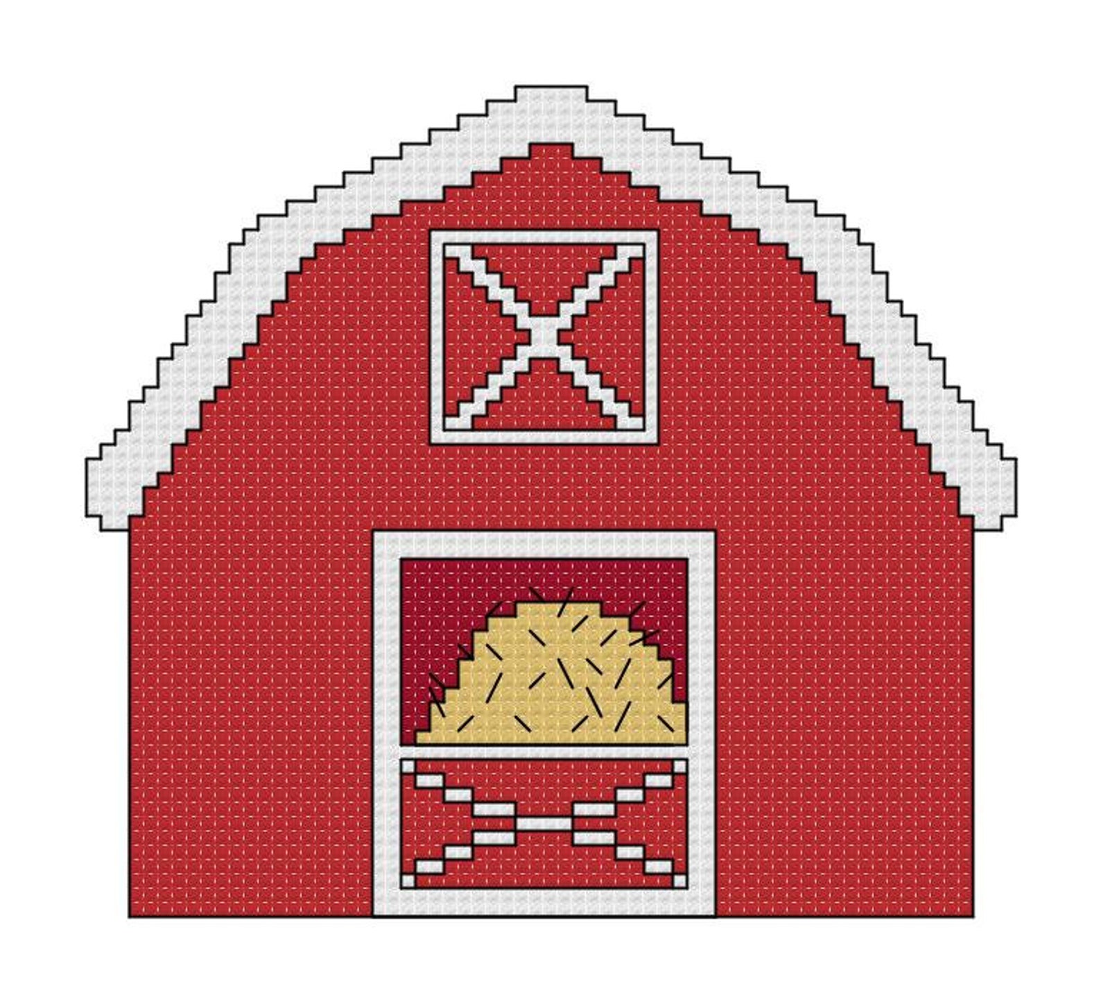 Farm Cross Stitch Pattern of Cute Farm Animals - Cow, Pig, Sheep and ...