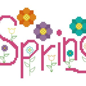 Spring Cross Stitch Pattern - PDF File - Instant Download - X Stitch ...