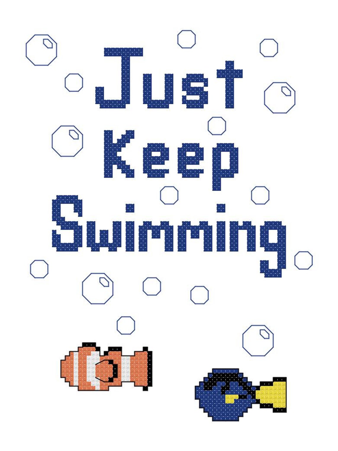 Fish Cross Stitch Pattern - Instant Download - Easy Cross Stitch ...