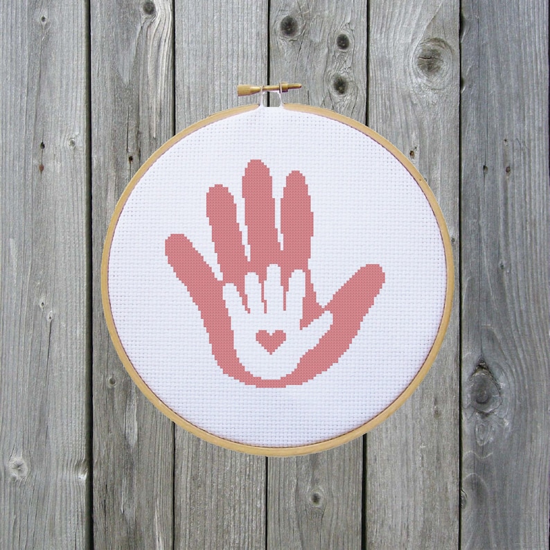 Hand in Hand Cross Stitch Pattern - PDF File - Instant Download, X ...