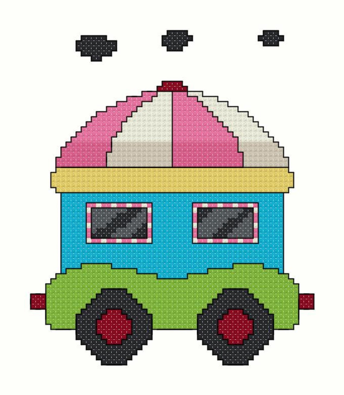 Train Cross Stitch Pattern - Digital File - Hoop Art, Embroidery ...