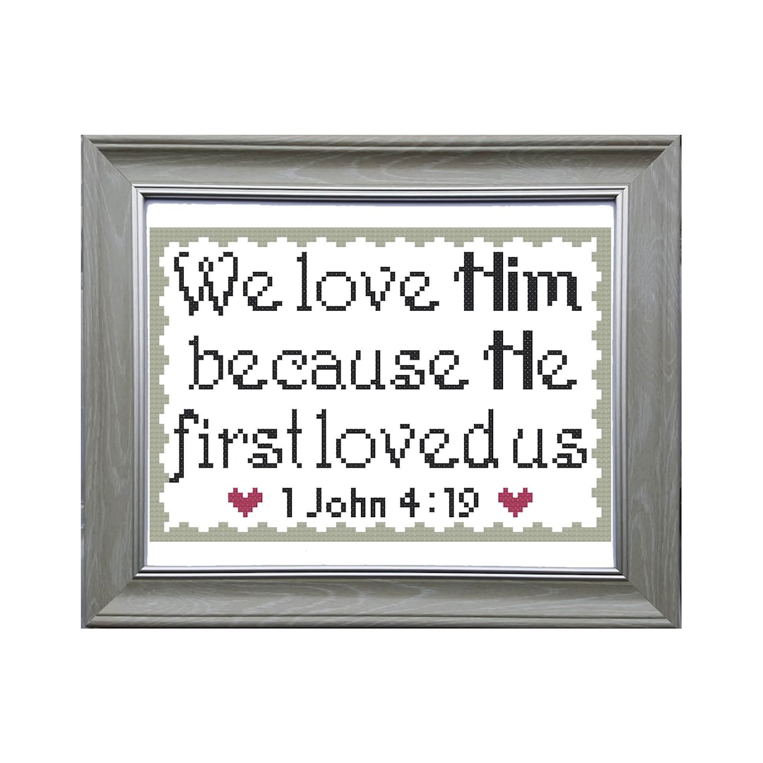 Scripture Cross Stitch Pattern With Phrase - PDF File - Instant ...