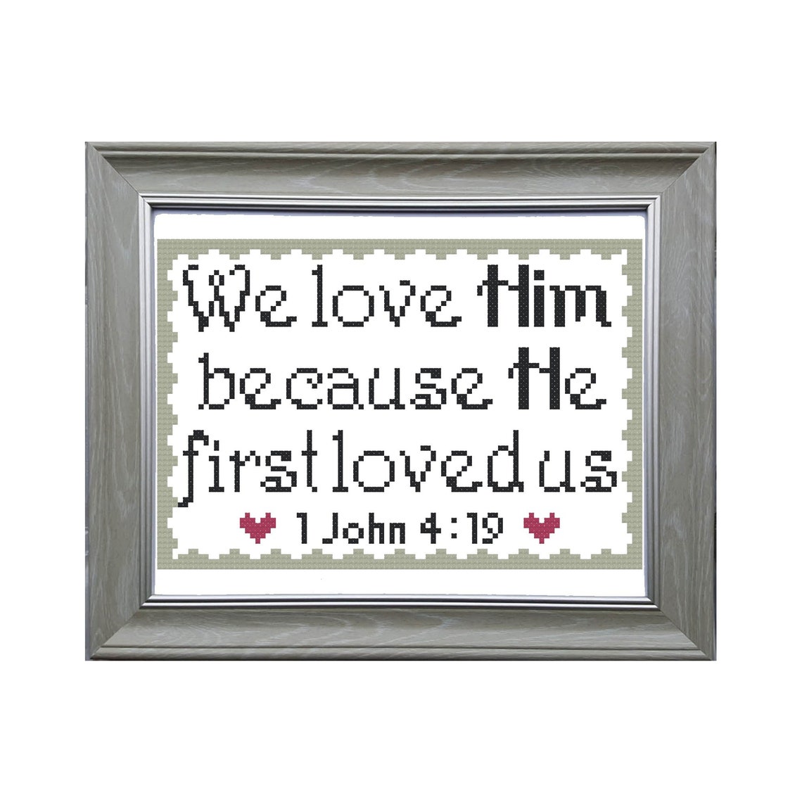 Scripture Cross Stitch Pattern With Phrase - PDF File - Instant ...