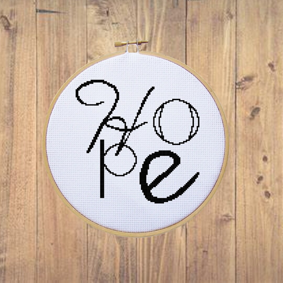 HOPE Cross Stitch Pattern: Simple Word Art (PDF Digital File) - Etsy
