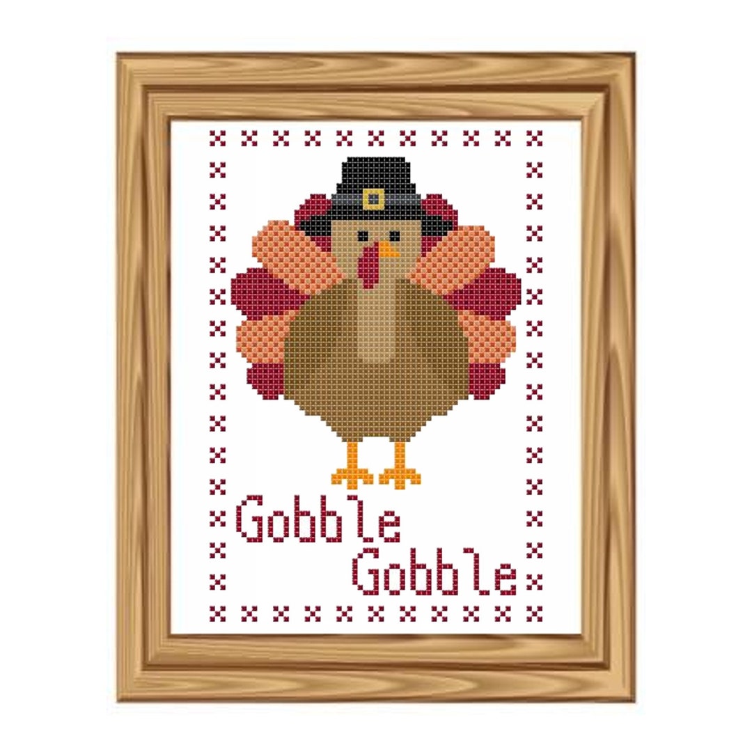 Thanksgiving Turkey Cross Stitch Pattern - Holiday Cross Stitch ...