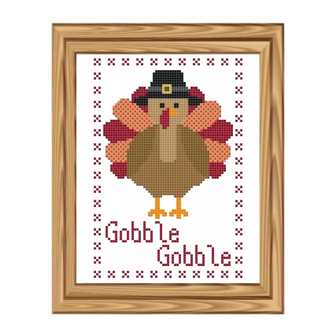 Thanksgiving Turkey Cross Stitch Pattern - Holiday Cross Stitch ...
